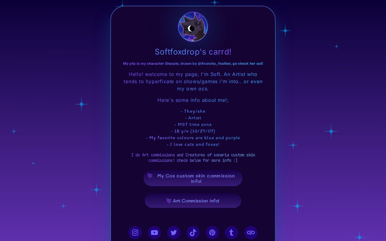 SoftFoxDrop's Carrd!